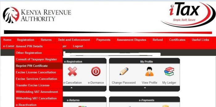 How To Reprint KRA PIN Certificate