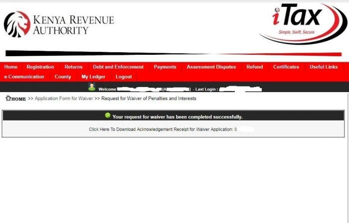 How To Apply For KRA Waiver Using iTax