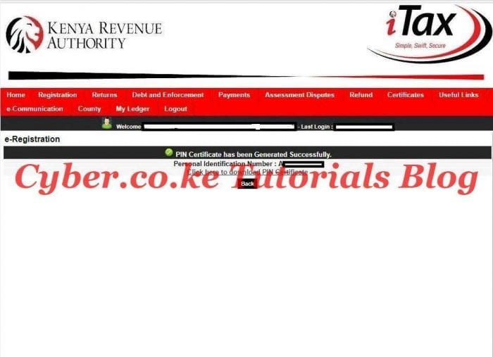 How To Download KRA PIN Number Online on iTax Portal