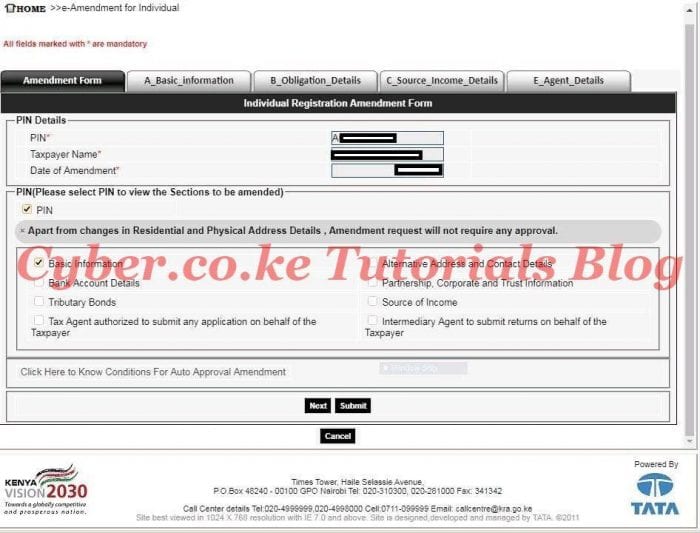 How To Amend KRA PIN Principal Physical Address Details (KRA PIN Amendment)