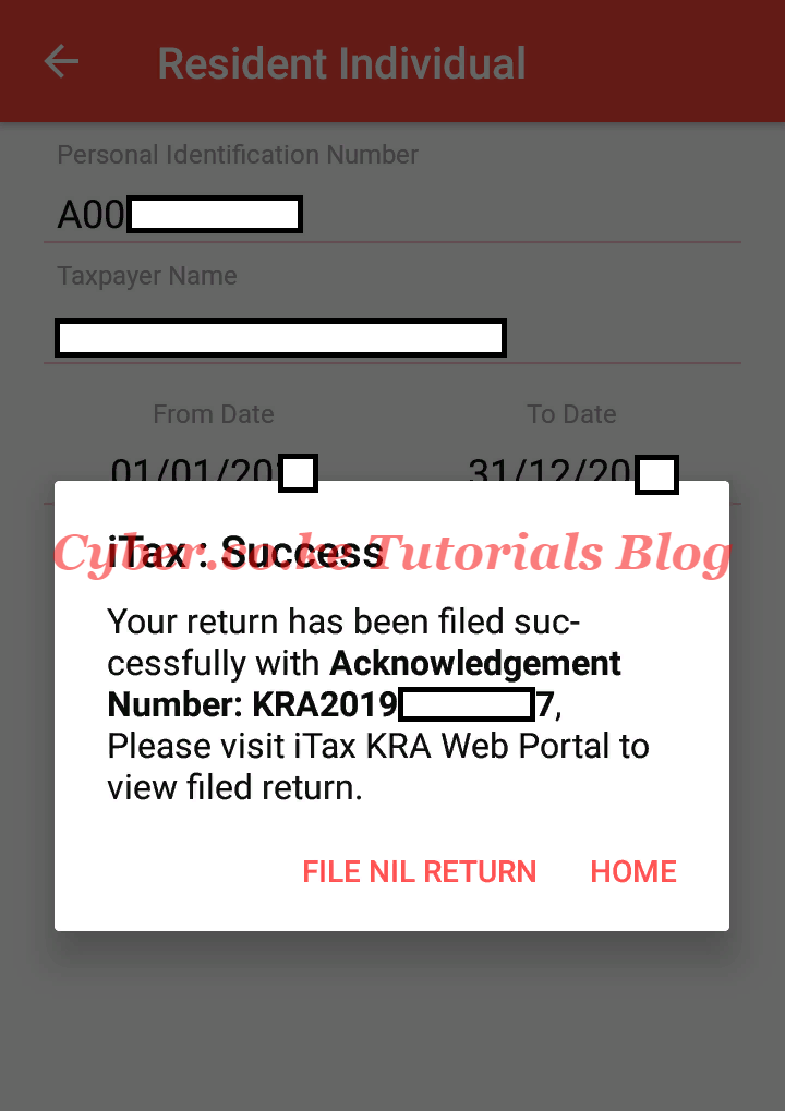 How To File iTax Returns Using The KRA iTax Mobile App