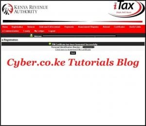 How To Reprint KRA PIN Certificate On KRA iTax Portal