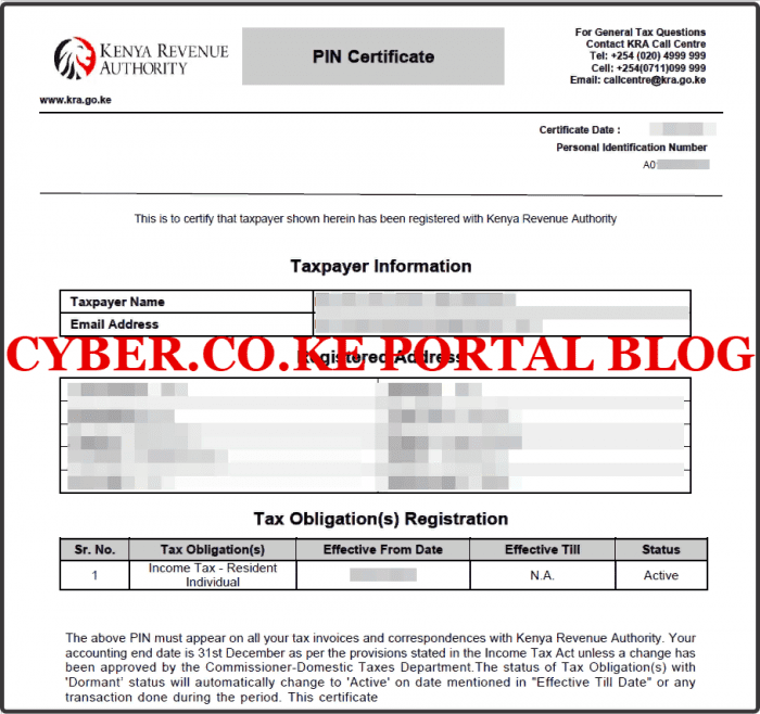 How To Reprint KRA PIN Certificate On KRA iTax Portal