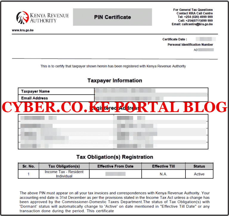 How To Reprint KRA PIN Certificate On KRA iTax Portal