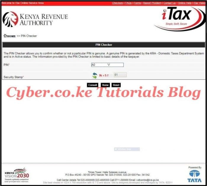 How To Confirm The Validity Of KRA PIN Using iTax PIN Checker