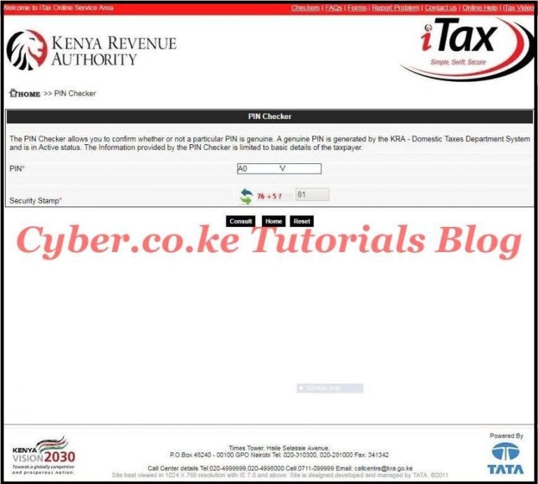 How To Confirm The Validity Of KRA PIN Using iTax PIN Checker