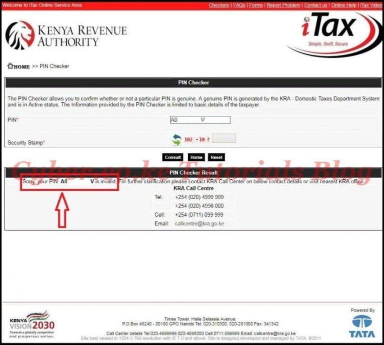 How To Confirm The Validity Of KRA PIN Using iTax PIN Checker