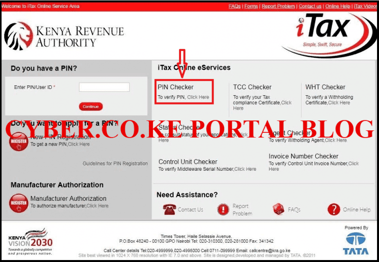 How To Use KRA iTax PIN Checker Functionality On iTax Portal