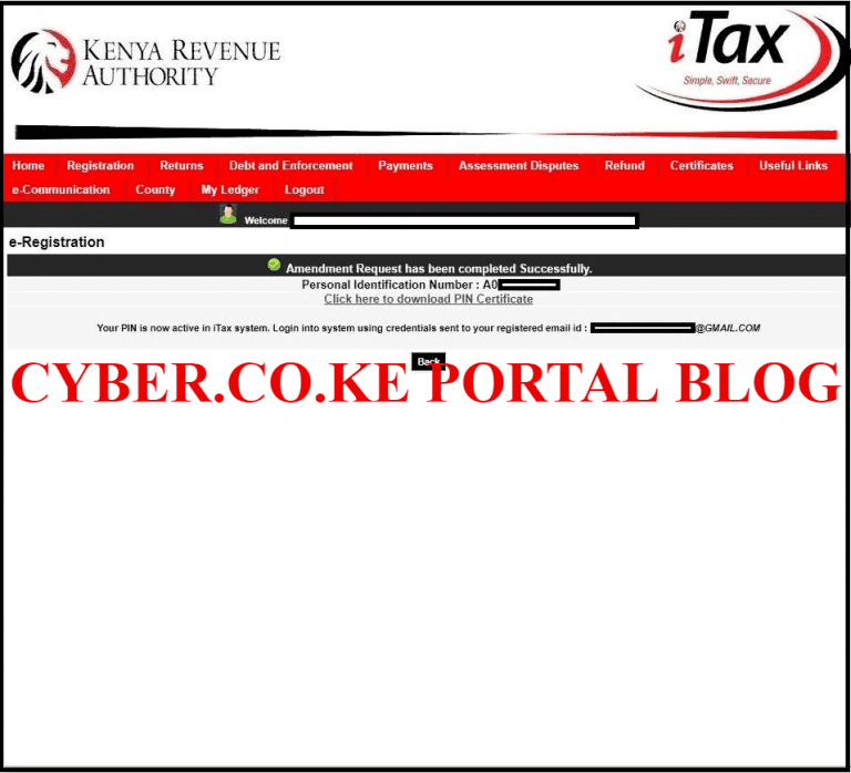 How To Change KRA PIN Email Address Using iTax Portal