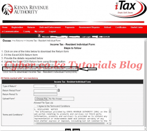 How To Download KRA Income Tax Returns Form (Excel Sheet)