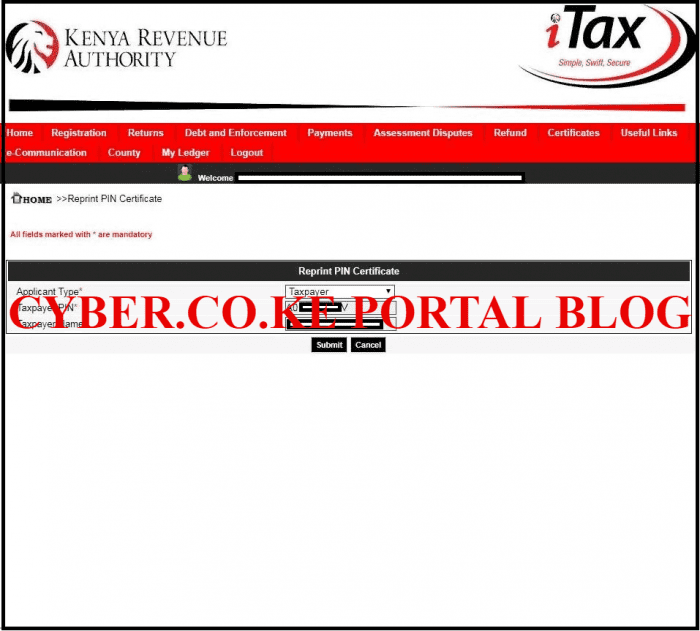 How To Download KRA PIN Certificate From KRA iTax Portal