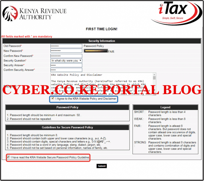 How To Receive New KRA Password For Locked iTax Account