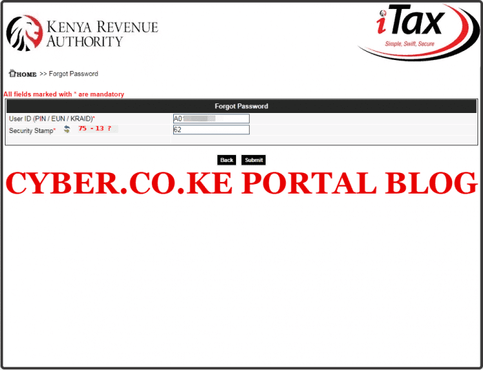 How To Receive New KRA Password For Locked iTax Account