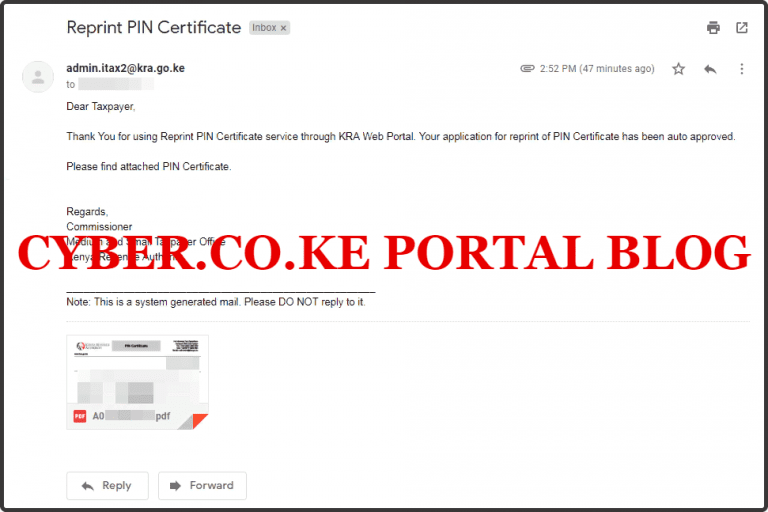 KRA PIN Certificate Download Process On KRA iTax Portal
