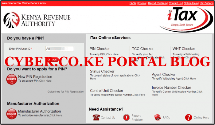 KRA Log In Procedure Using KRA PIN and Password