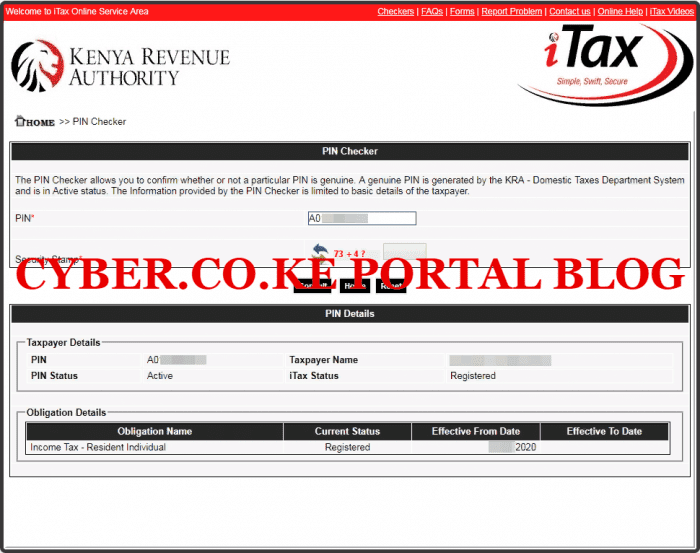 How To Check KRA PIN Using iTax KRA PIN Checker
