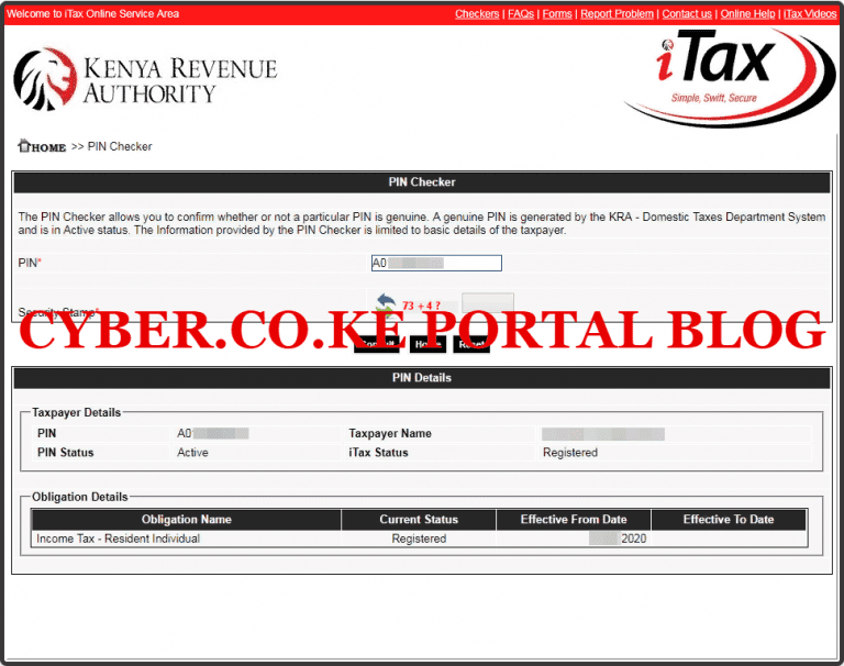How To Check KRA PIN Using iTax KRA PIN Checker