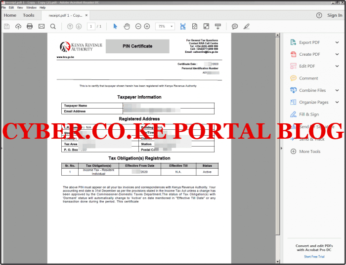 How To Download KRA PIN Certificate PDF Format Using iTax Portal