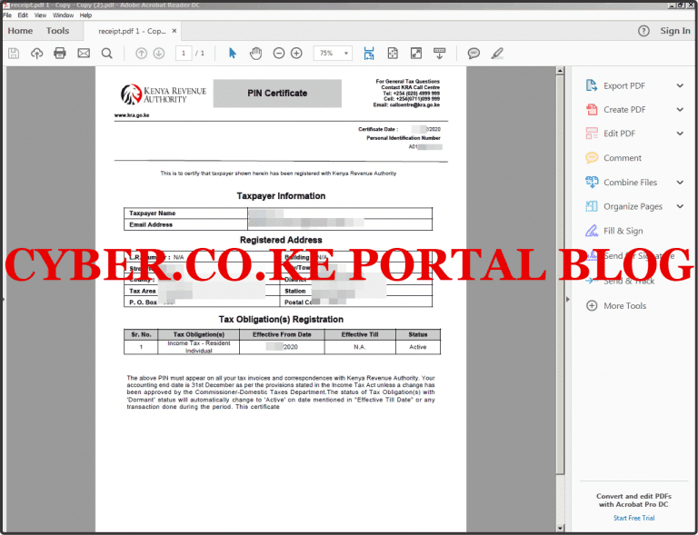 How To Download KRA PIN Certificate PDF Format Using iTax Portal