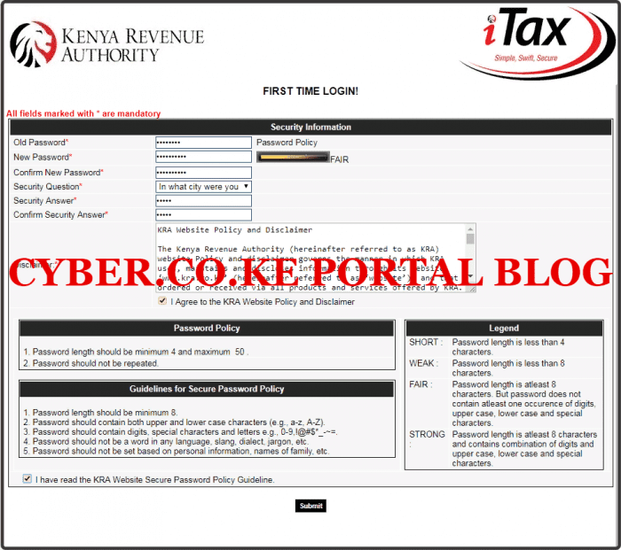 How To Reset Forgotten KRA Password Using KRA iTax Portal