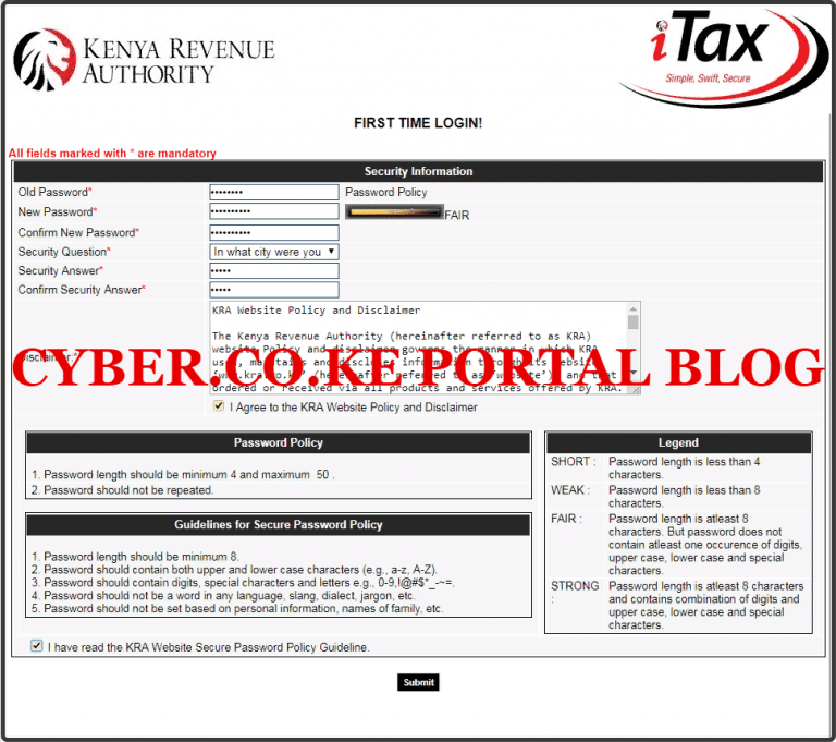 How To Reset Forgotten KRA Password Using KRA iTax Portal