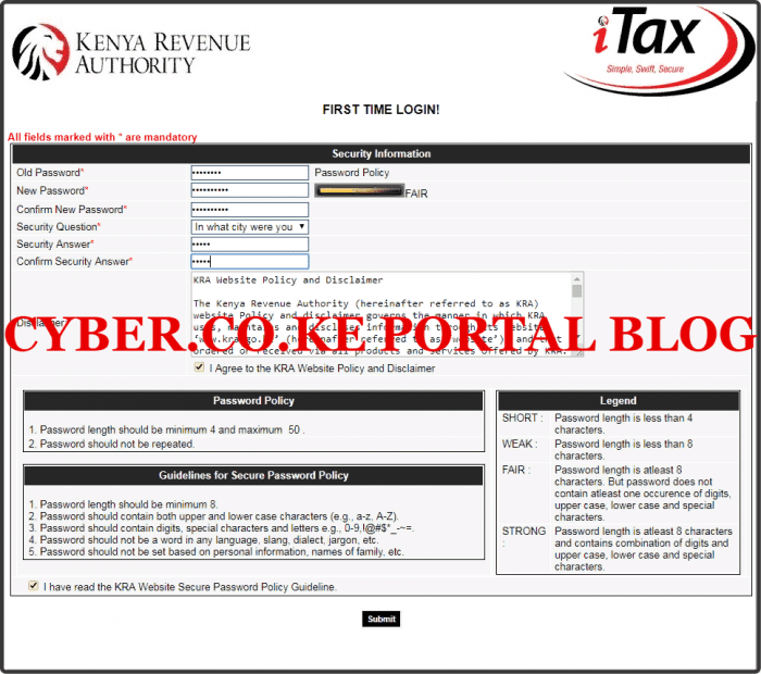 New Taxpayers: How To Login For The First Time To KRA Web Portal