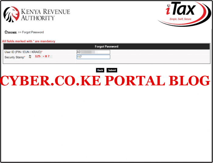How To Reset Forgotten KRA Password Online Using iTax Portal