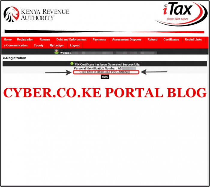 How To Get A Copy Of KRA PIN Certificate Using KRA Portal