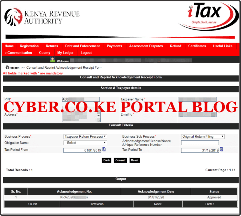 How To Download KRA Return Receipt On KRA Portal