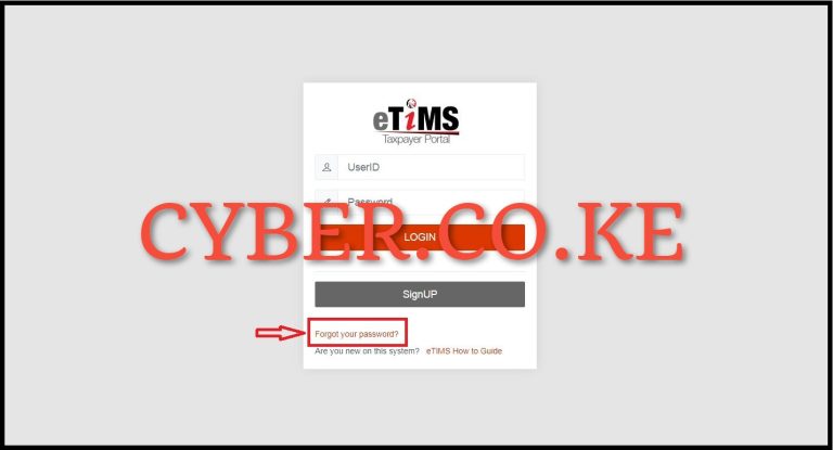 How To Reset eTIMS Password on eTIMS Taxpayer Portal