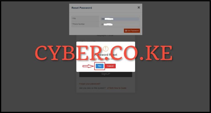 How To Reset eTIMS Password on eTIMS Taxpayer Portal