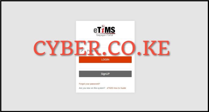 How To Reset eTIMS Password on eTIMS Taxpayer Portal